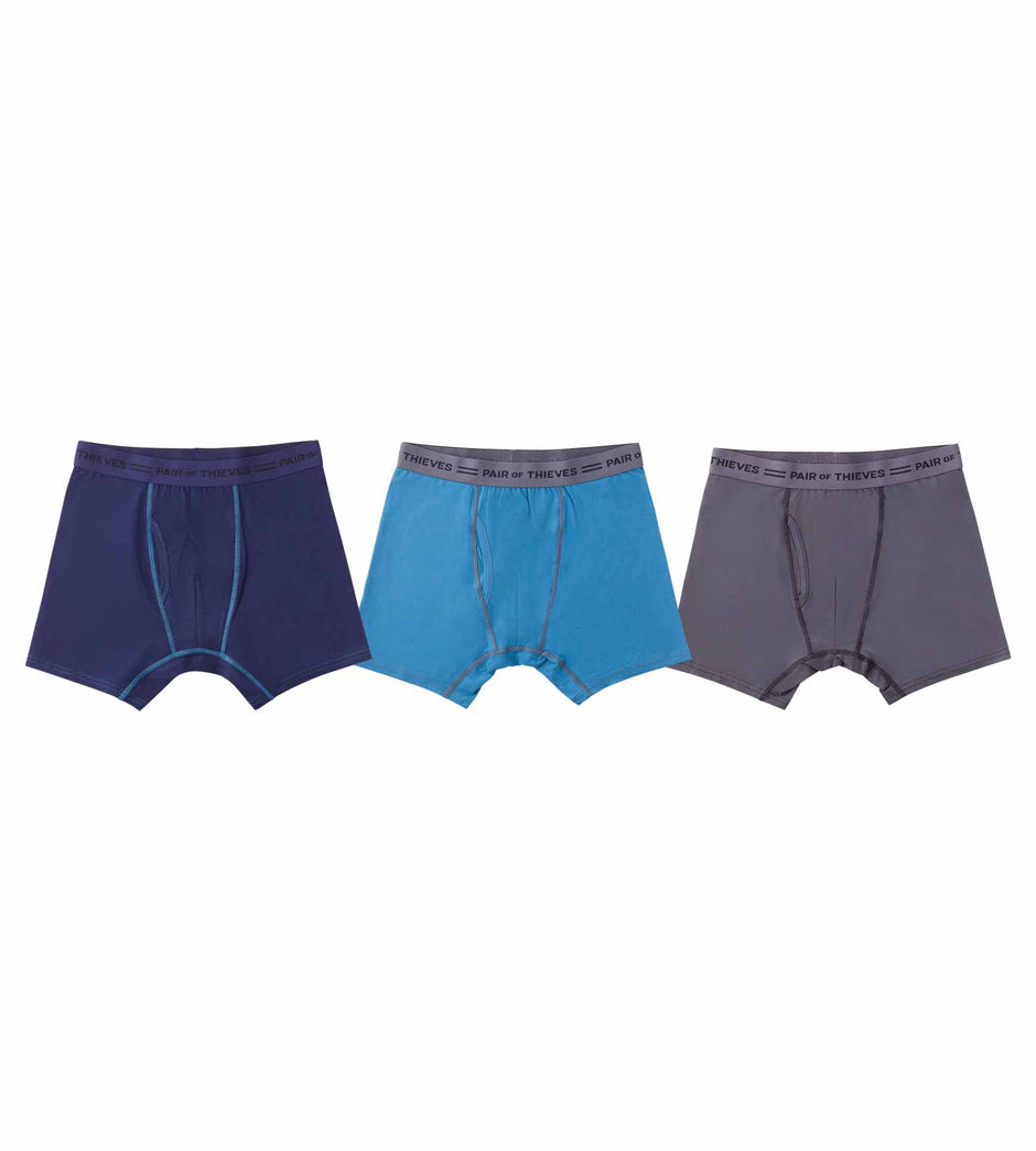 4 Way Stetch Every Day Kit Cotton Stretch Boxer Briefs Navy Underwear 3 ...