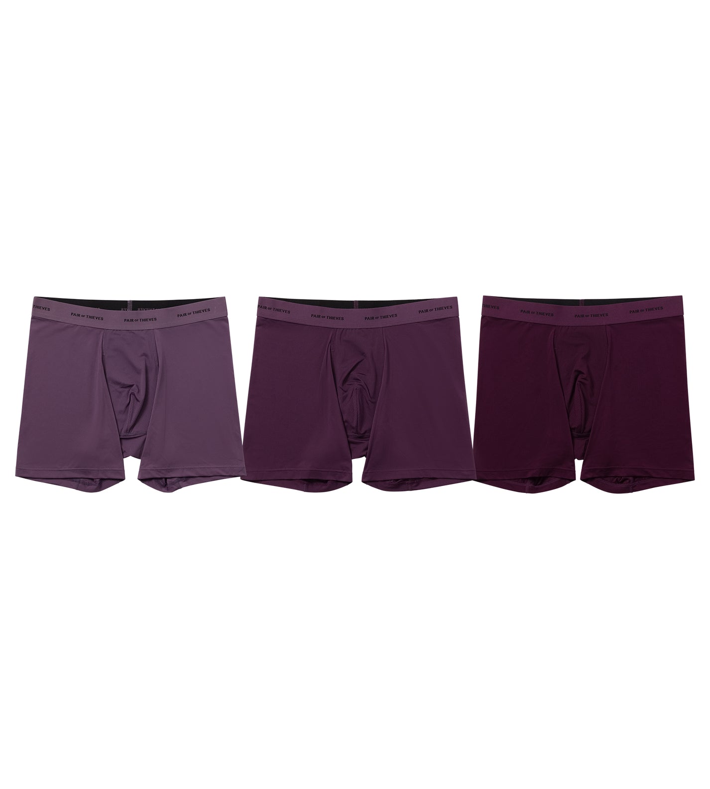 Quick Dry Action Blend Boxer Briefs Purple Underwear 3 Pack – Pair of ...
